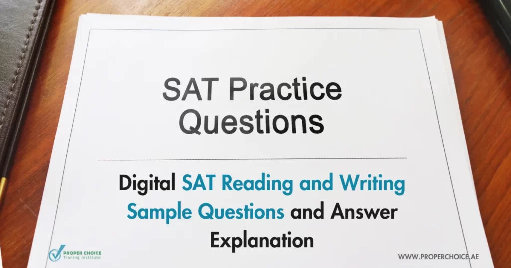 Digital SAT Reading And Writing Sample Questions And Answer Explanation Digital SAT Reading And Writing Sample Questions And Answer Explanation